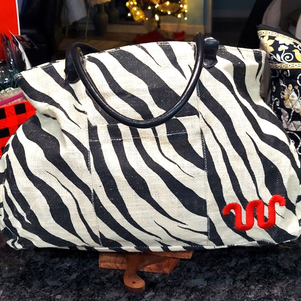 King Ranch Oversized Jute Tote Zebra Print - Yall Nee… - Gem